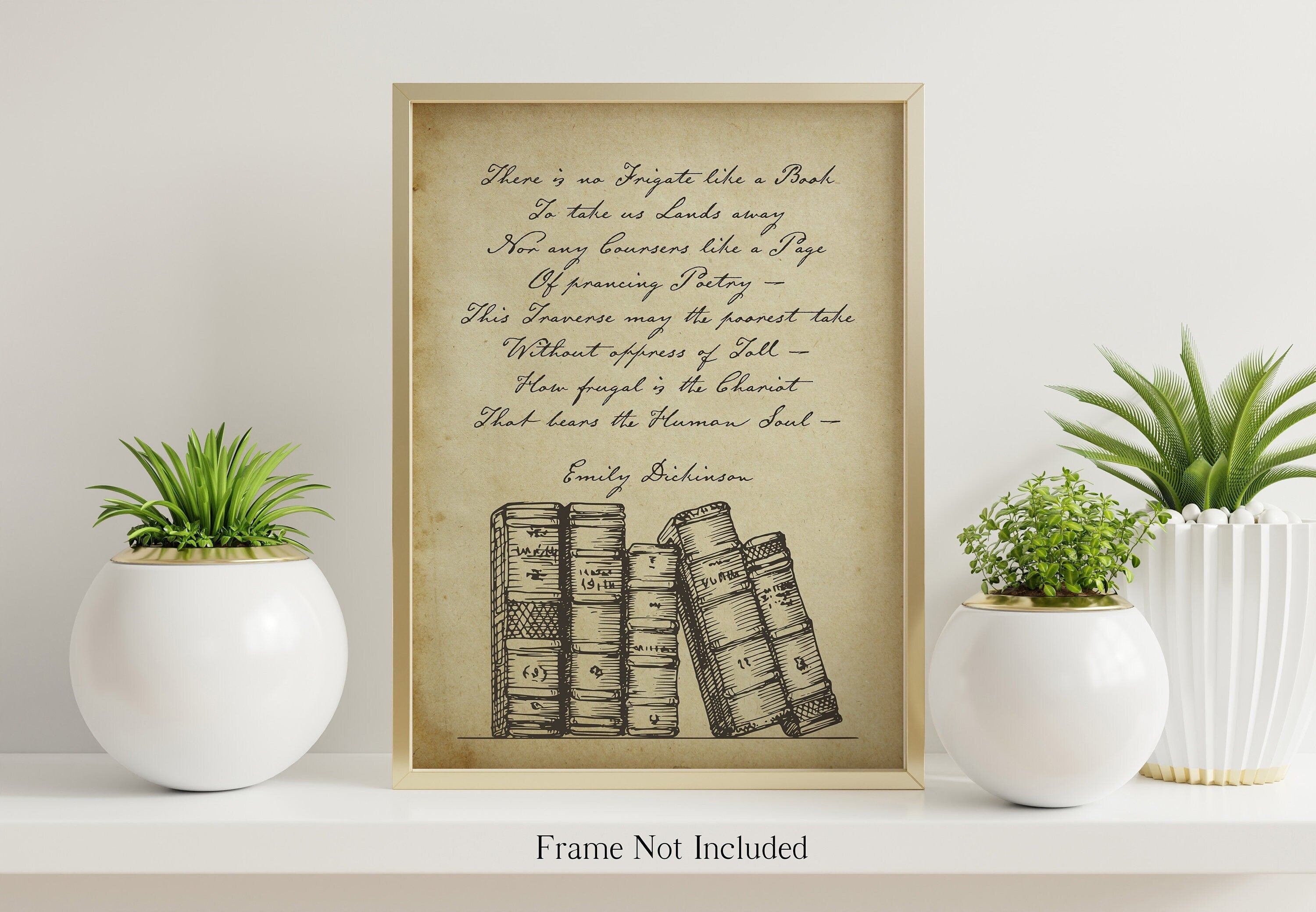 There is no Frigate like a Book Emily Dickinson Poem Print - Physical ...