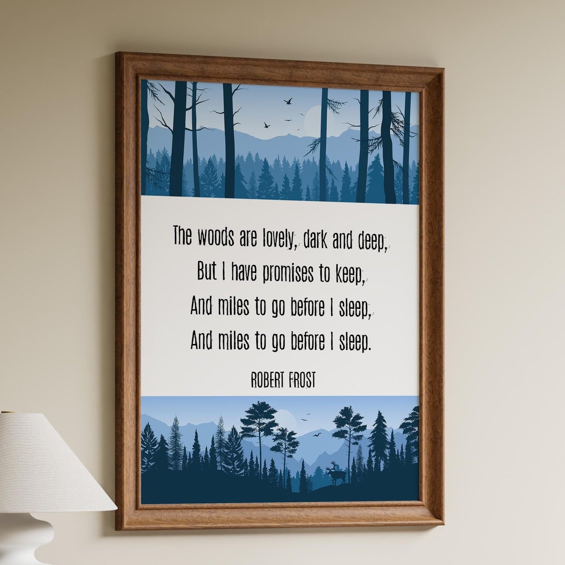 Robert Frost Poetry Print: Stopping by Woods on a Snowy Evening – The ...