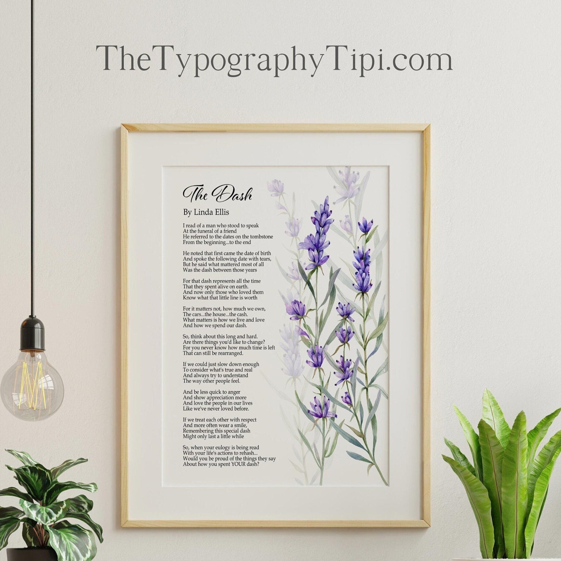 The Dash Poem Poster Print With Lavender Flowers - Live Your Dash - Fu ...